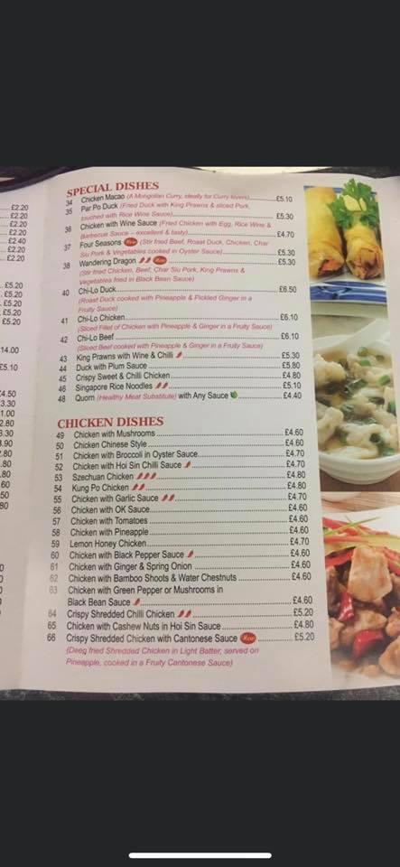 Menu at Cross Over Golden fast food, Northwich