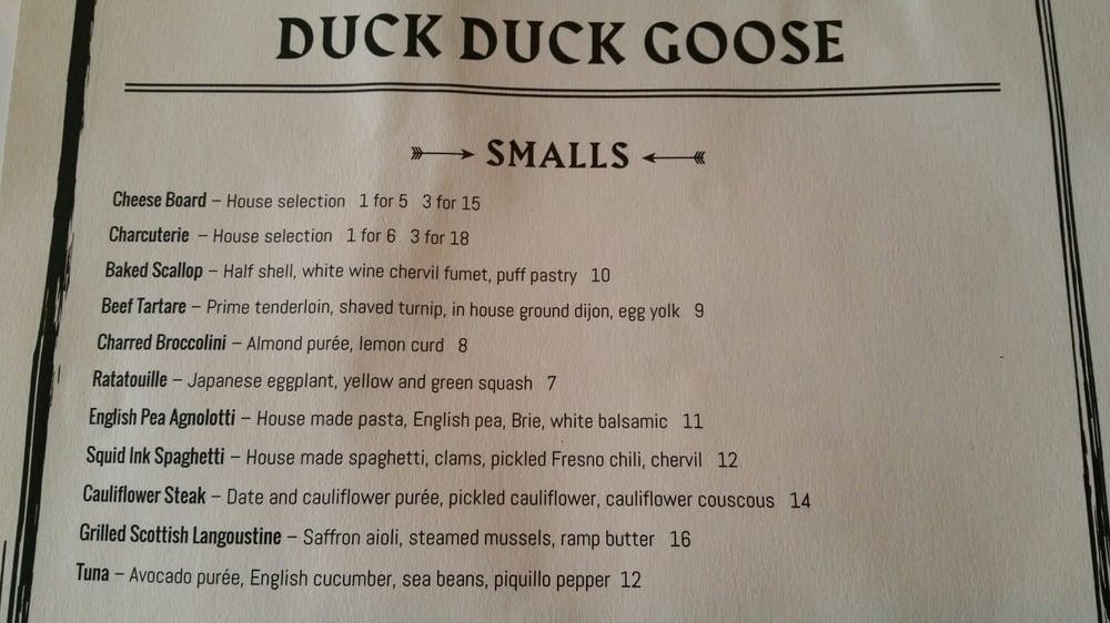 Menu at Duck Duck Goose pub & bar, Bethesda