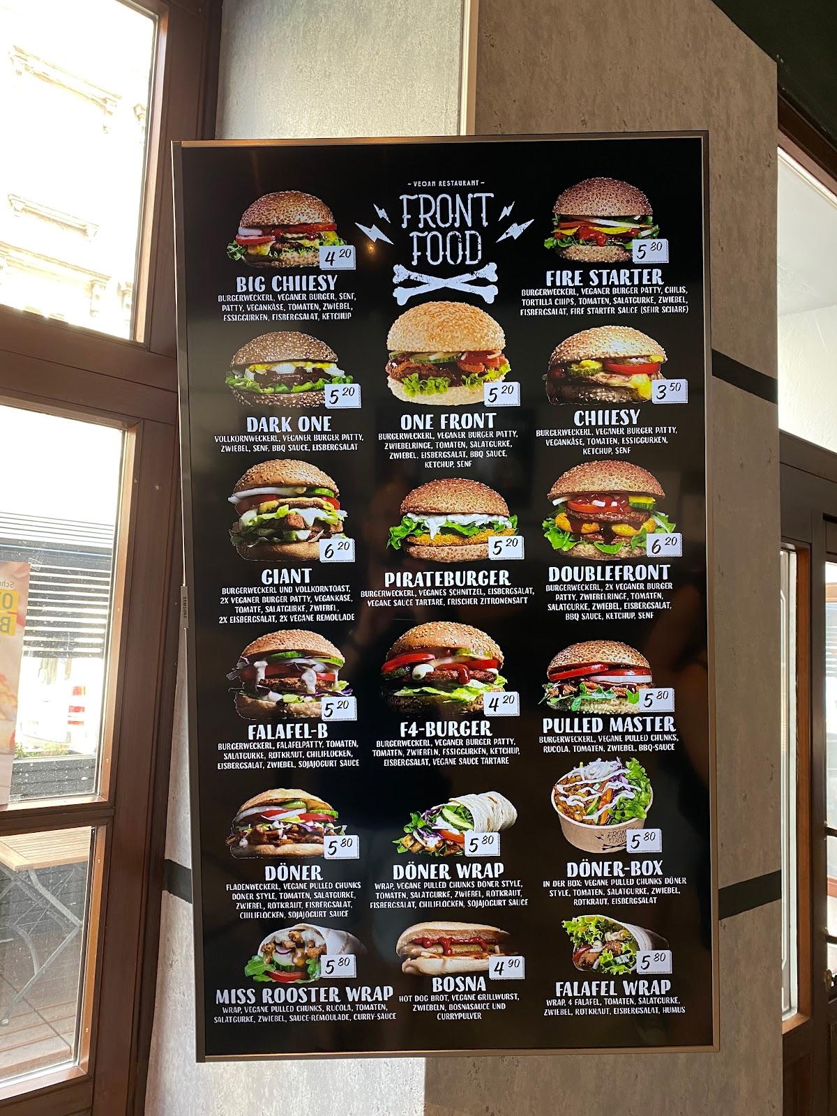 Speisekarte von Front Food restaurant, Wien