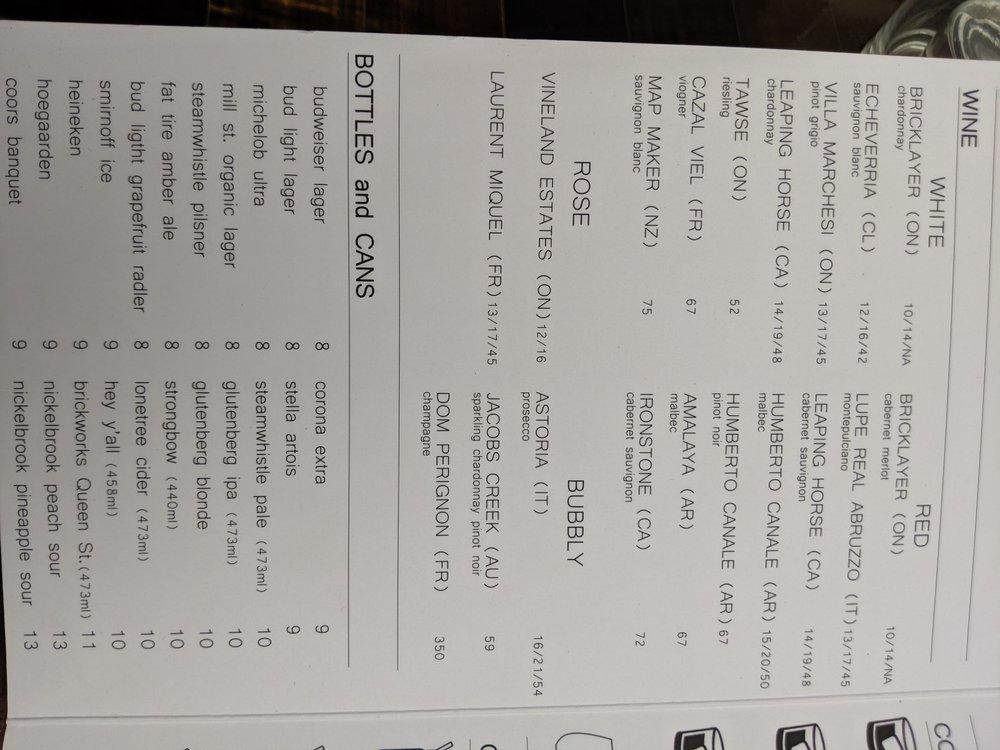 Menu at Score on King pub & bar, Toronto