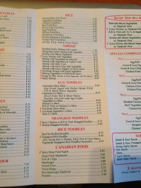 Menu at Double Happiness Restaurant, Acton