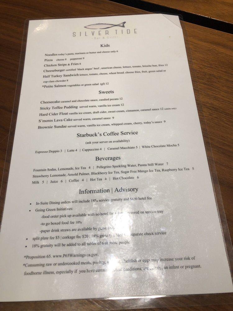 Menu at Silver Tide Bar & Grill, Seaside