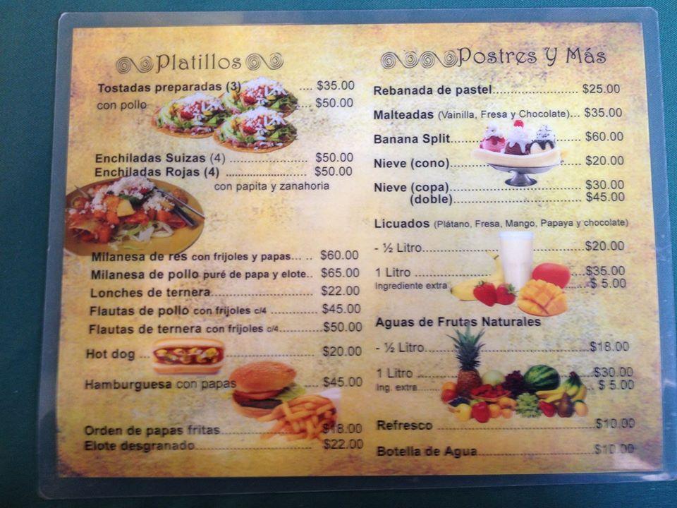 Menu at Vagon Cafe, Nuevo Laredo