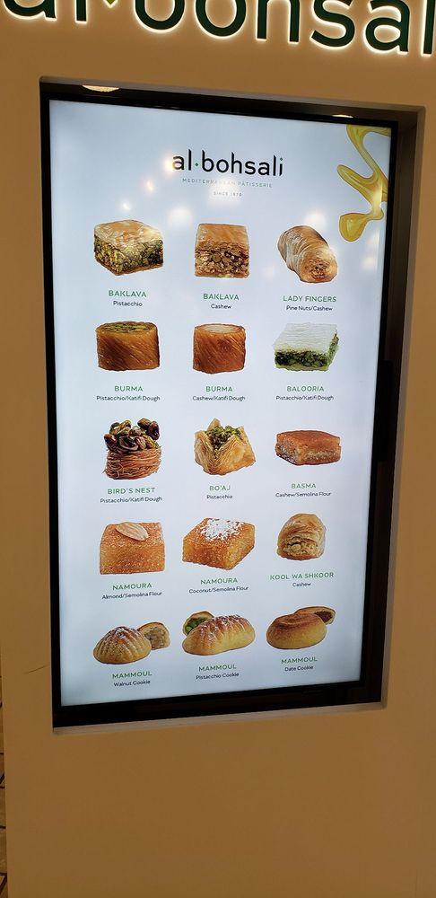Carta del postres Al Bohsali, Tysons Corner