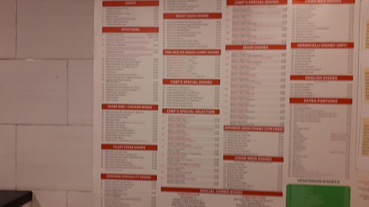 Menu at Beijing City Chinese takeaway fast food, Stockport