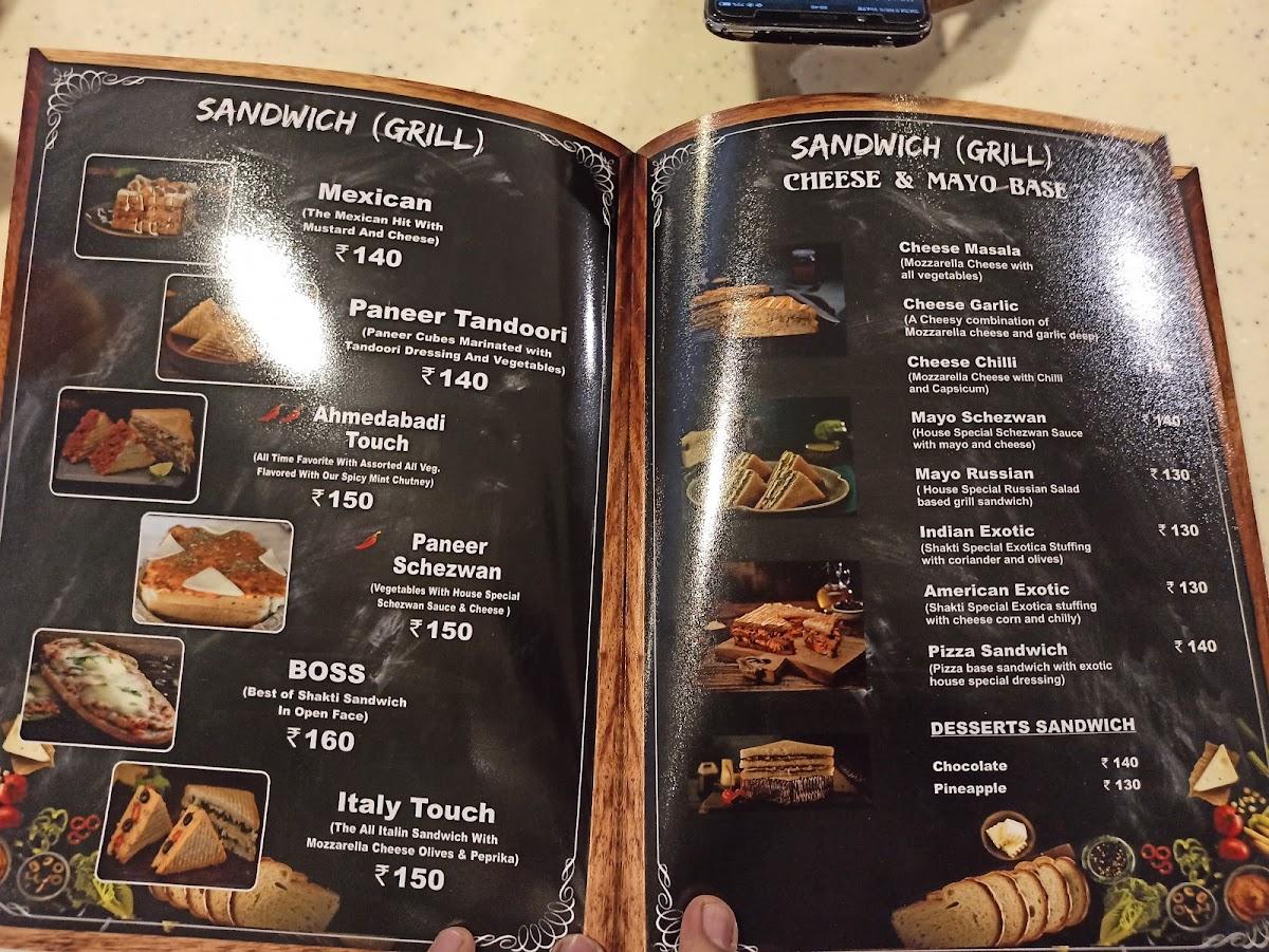 Menu at Shakti Sandwich, Mehsana