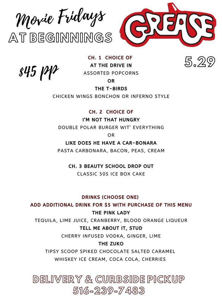 Menu at Beginnings pub & bar, Atlantic Beach