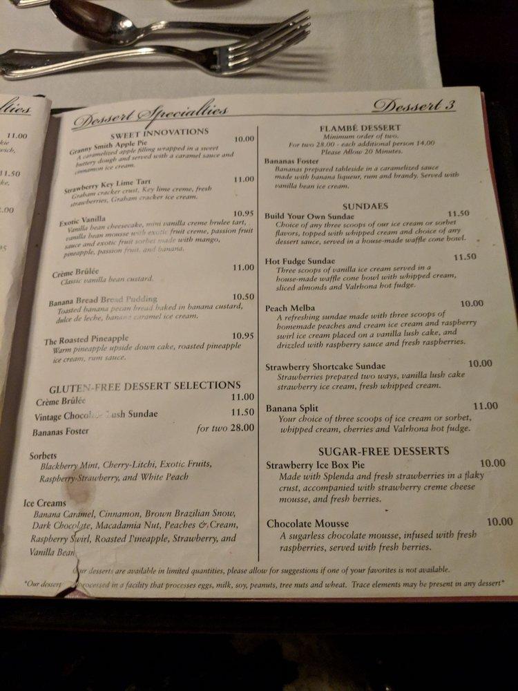 Menu at Bern's Steak House pub & bar, Tampa, S Howard Ave