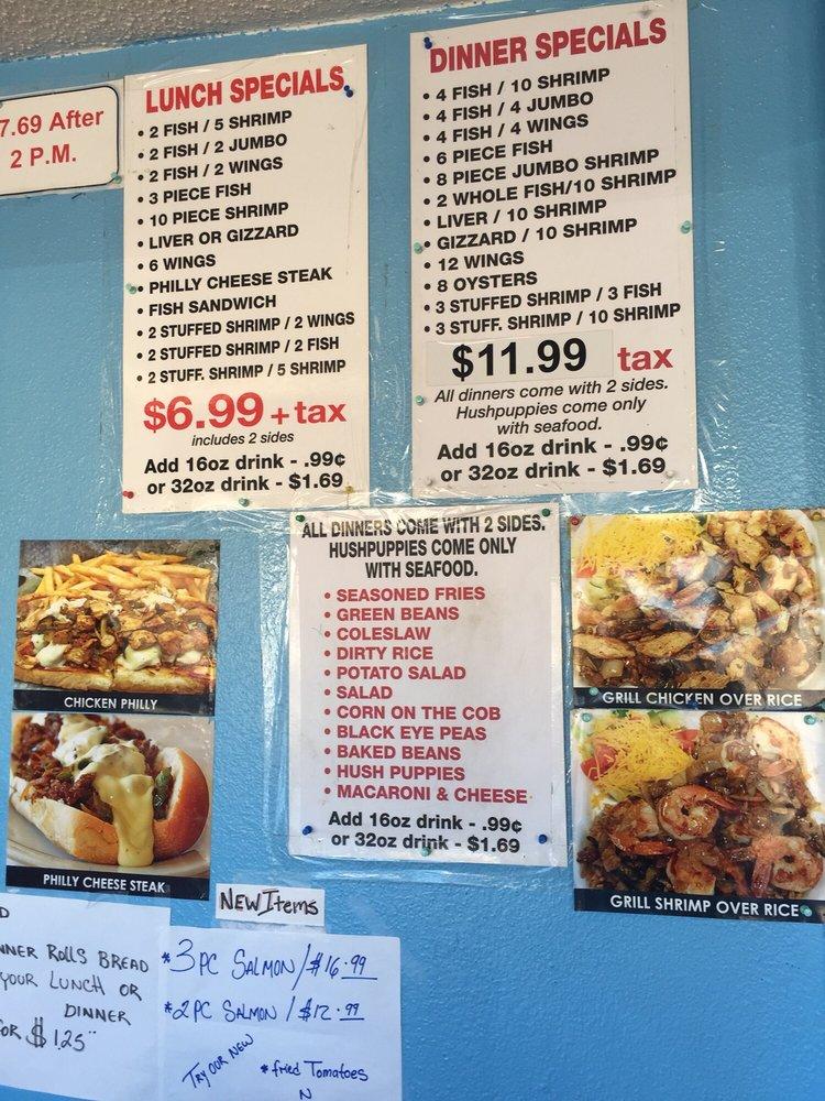 Carta del restaurante Captain La Fish & Chicken, Bossier City, E Texas ...