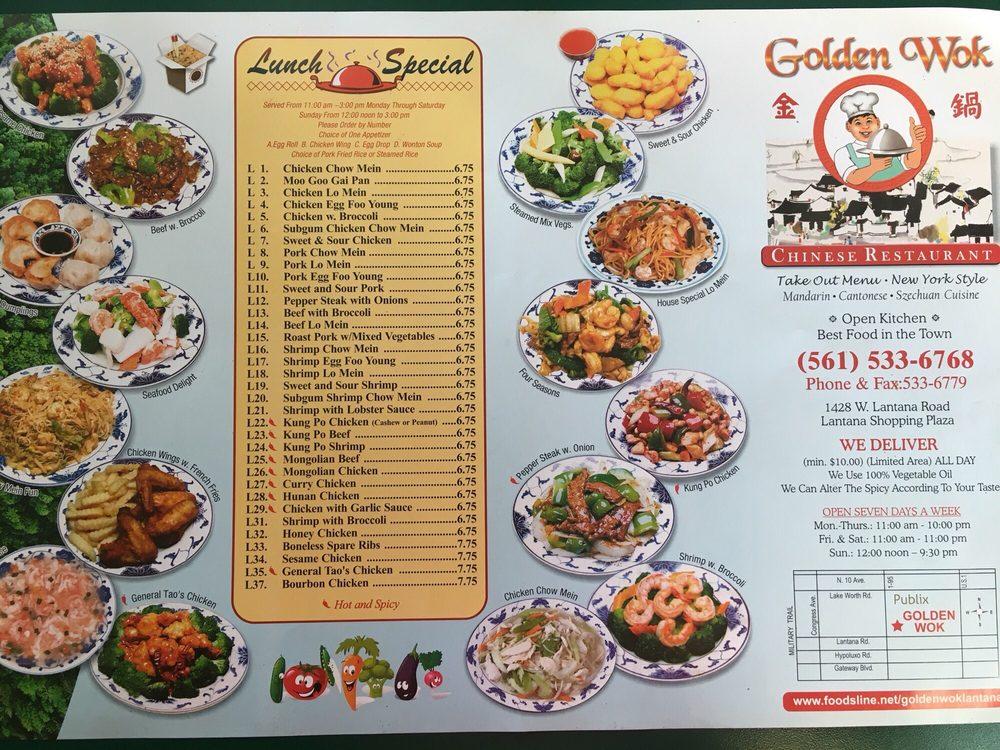 Menu at Golden Wok restaurant, Lantana