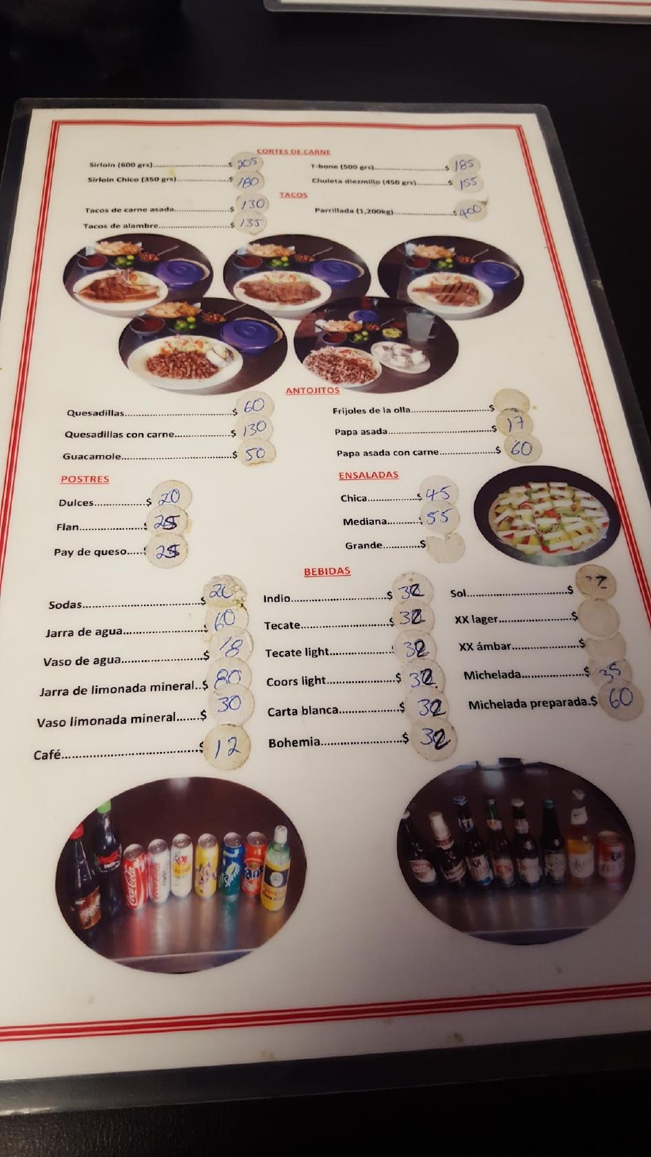 Carta de Restaurant MITLA, Ciudad Juarez, Av. Hermanos Escobar 2266