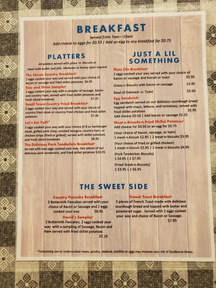 Menu at Rojas Kitchen restaurant, Carthage