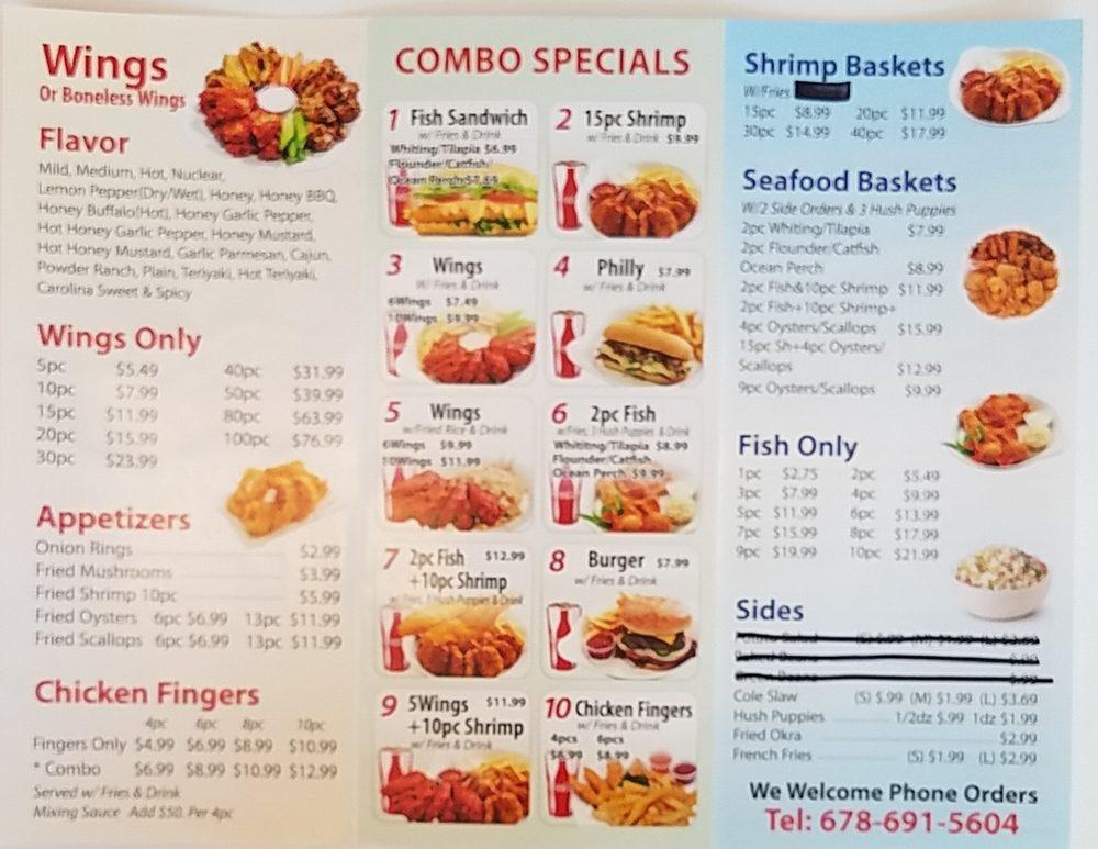 Menu at Wings Mania restaurant, Snellville