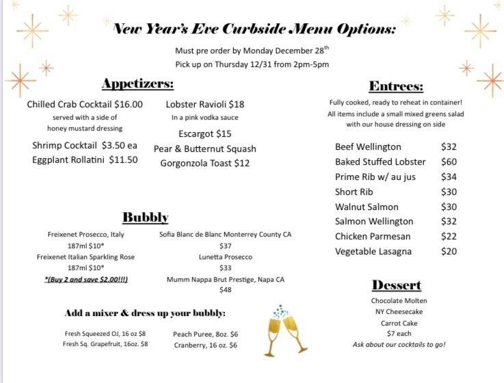 Menu at Colonel Blackinton Inn restaurant, Attleboro