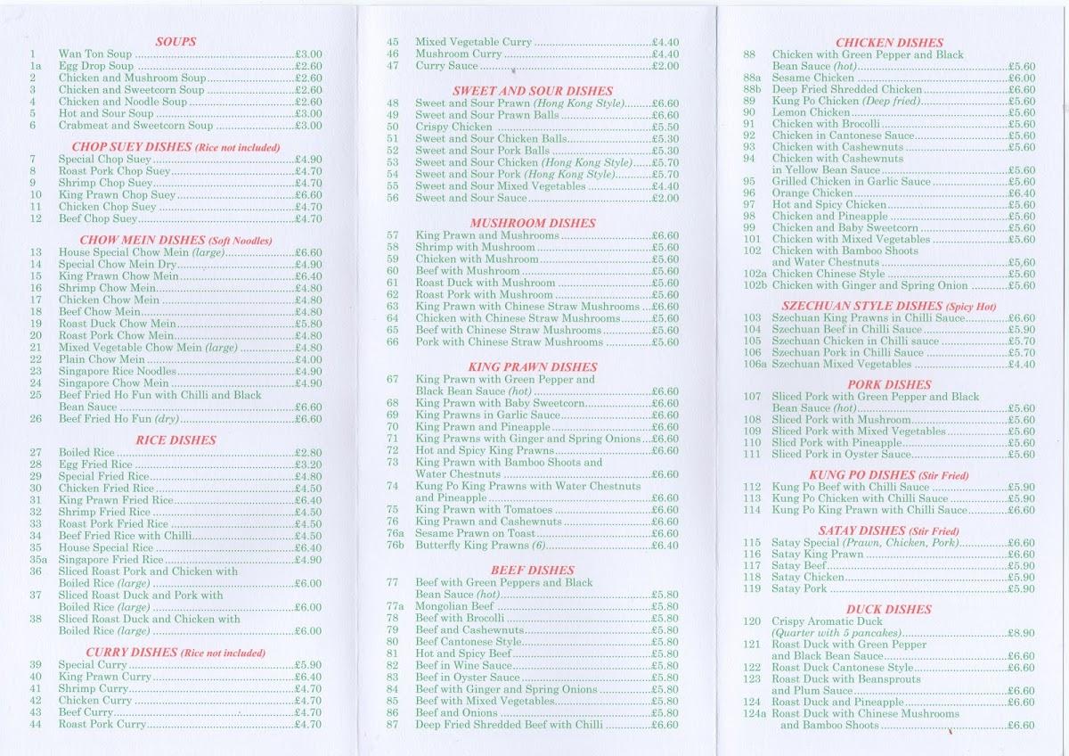 Menu at Rising Star fast food, Brandon