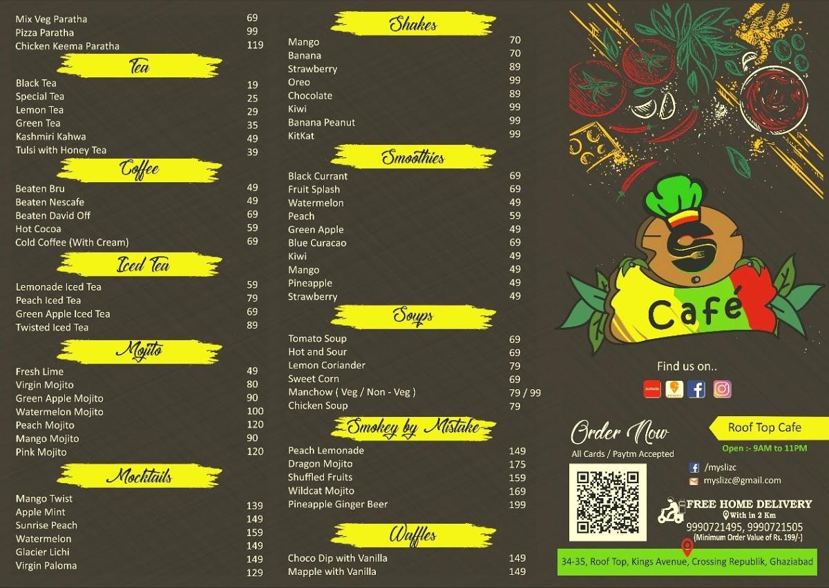 Menu at S cafe, Ghaziabad, Shop No. 34-35
