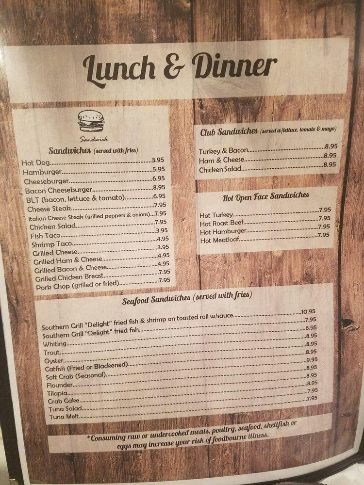 Menu at Southern Grill desserts, Seaford
