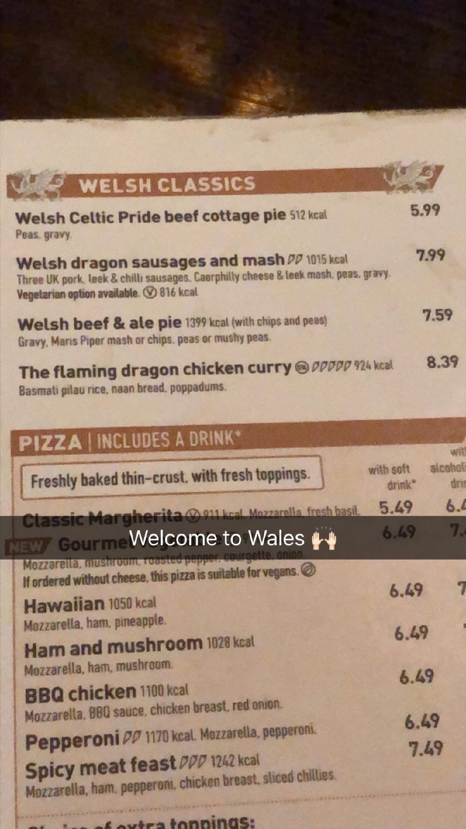 Menu at The Prince of Wales - JD Wetherspoon pub & bar, Cardiff, 81–83 ...