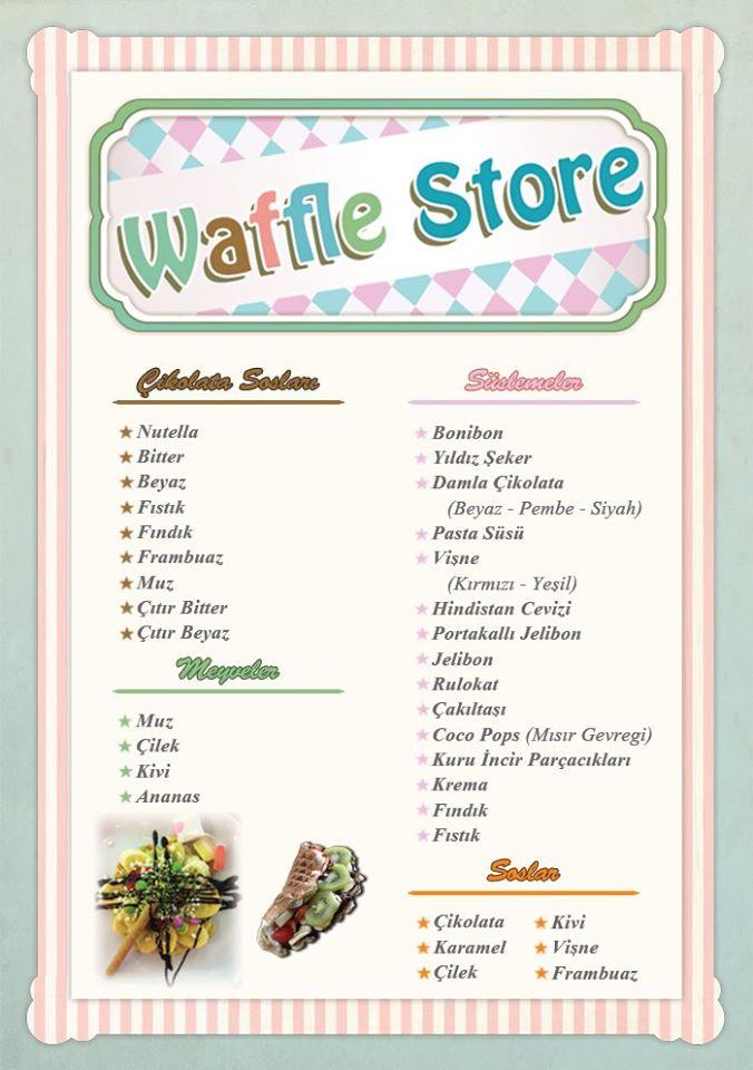 Menu at Waffle Store, Çeşme