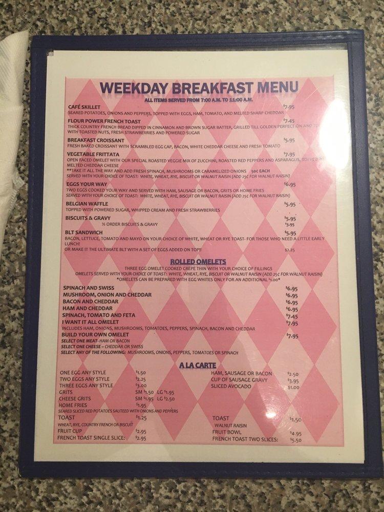 Menu at Andy's Flour Power Cafe-Bakery, Panama City Beach