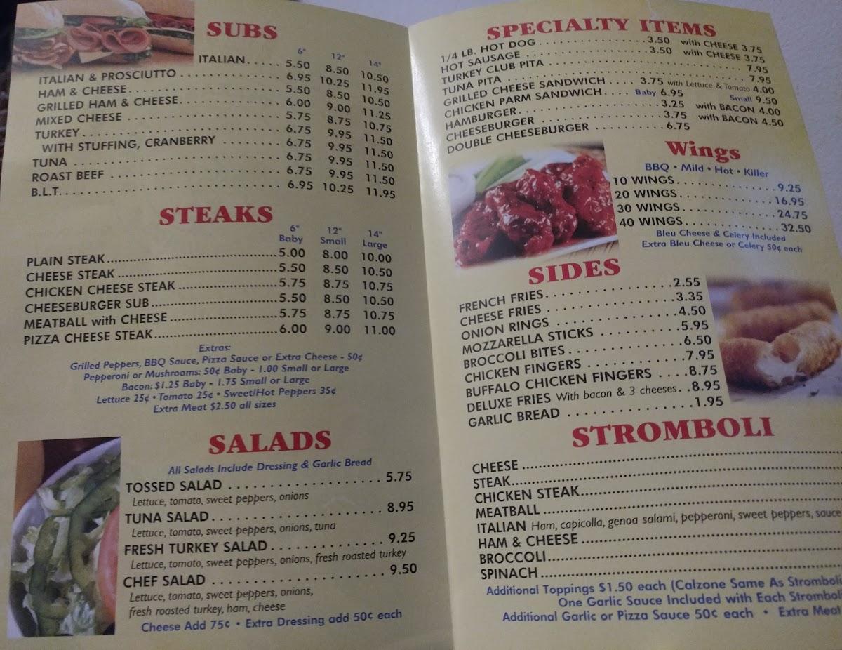 Menu at Charlie's Pizza pizzeria, Claymont