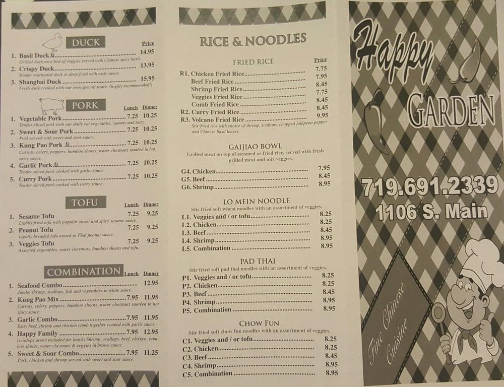 Menu at Happy Garden restaurant, Lamar