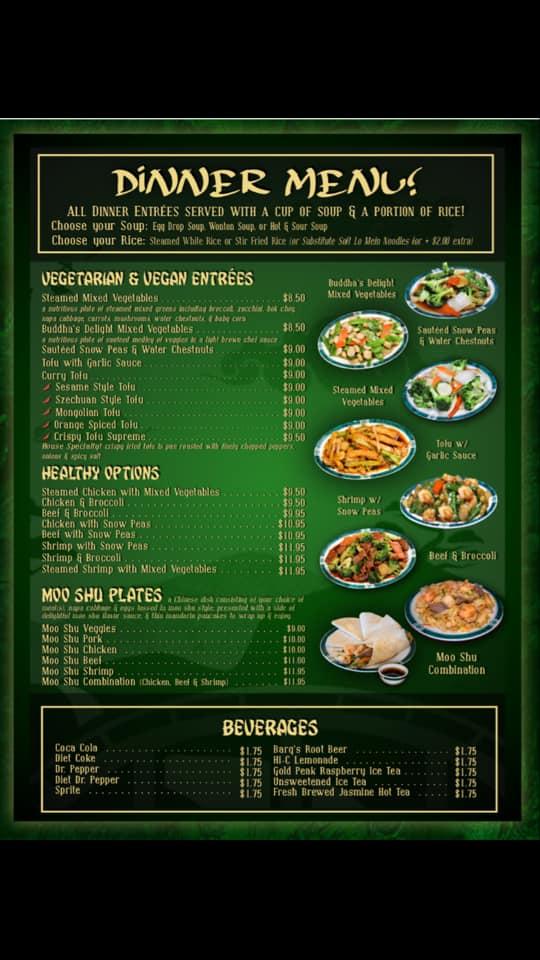 Menu at Long Dragon restaurant, Farmington