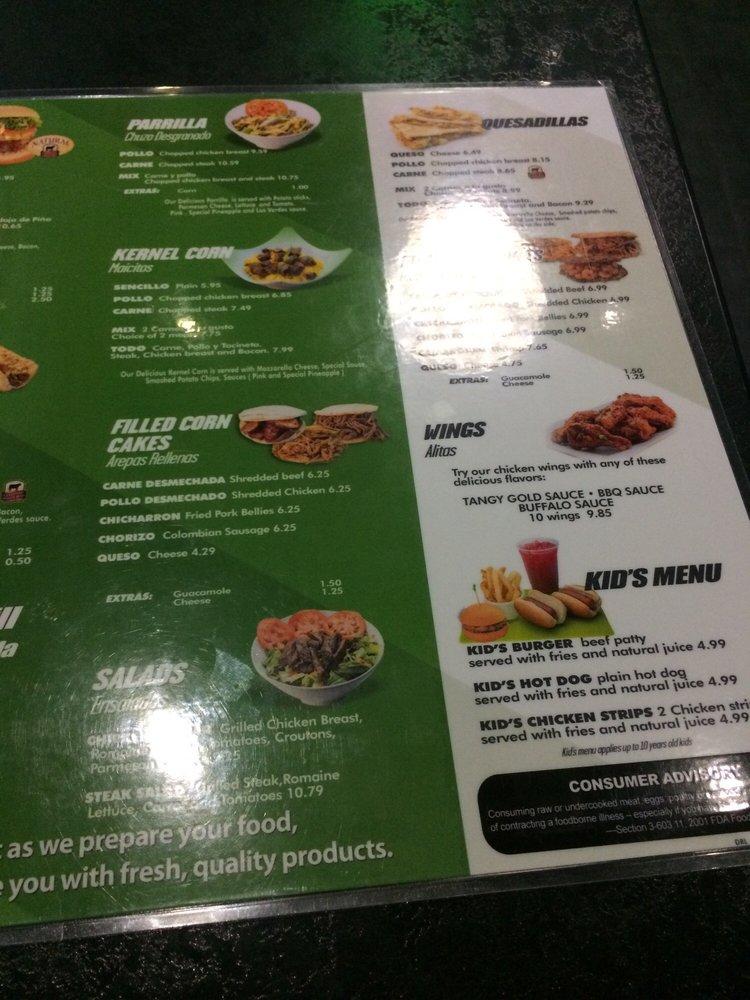 Menu at Los Verdes Doral restaurant, Doral, NW 107th Ave