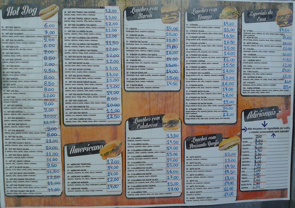 Menu em Novos Sabores Hots e Burguers Food Truck, Botucatu