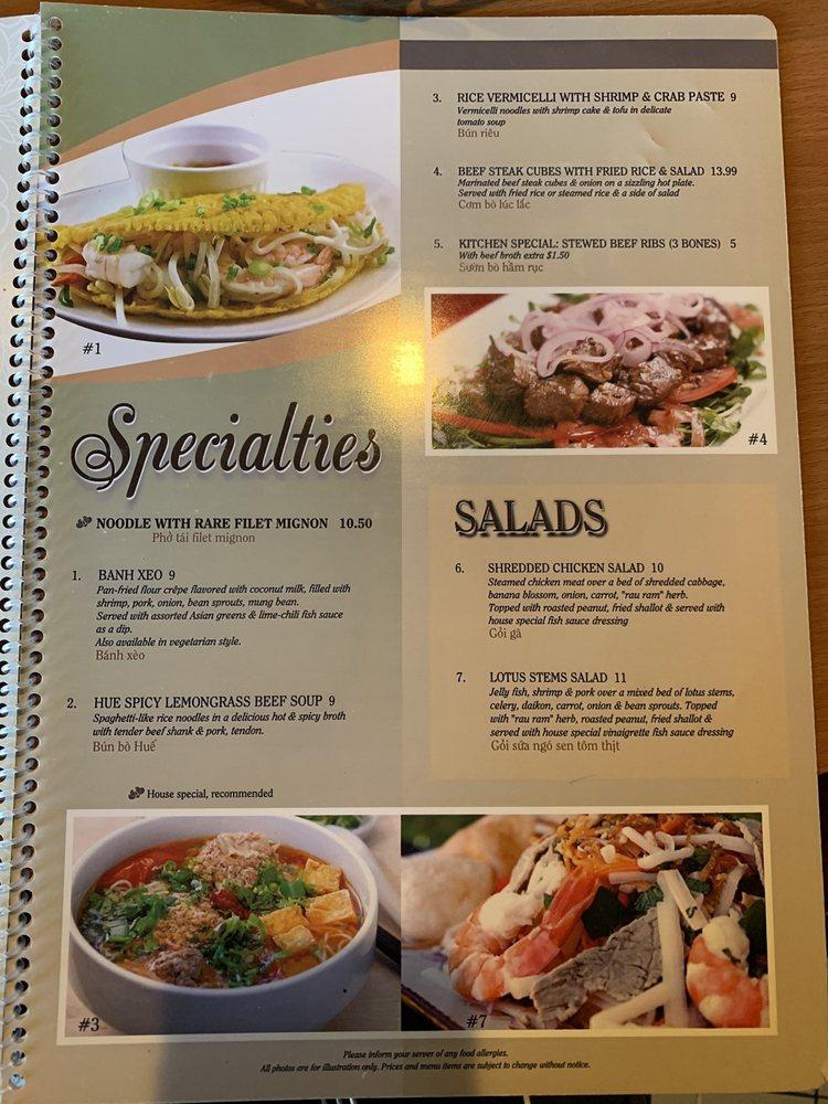 Menu at Phở Duyên Mai restaurant, San Diego, Kearny Villa Rd #111
