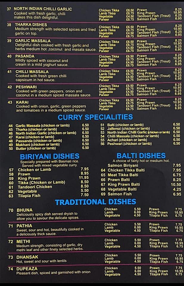 Menu at Spice Island restaurant, London, 204-206 Plumstead Common Rd