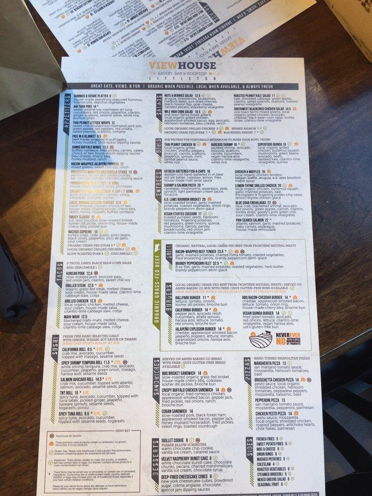 Menu at ViewHouse Littleton pub & bar, Littleton