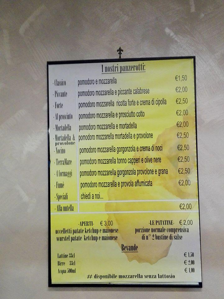 Menu da Casa del panzerotto ristorante, Taranto