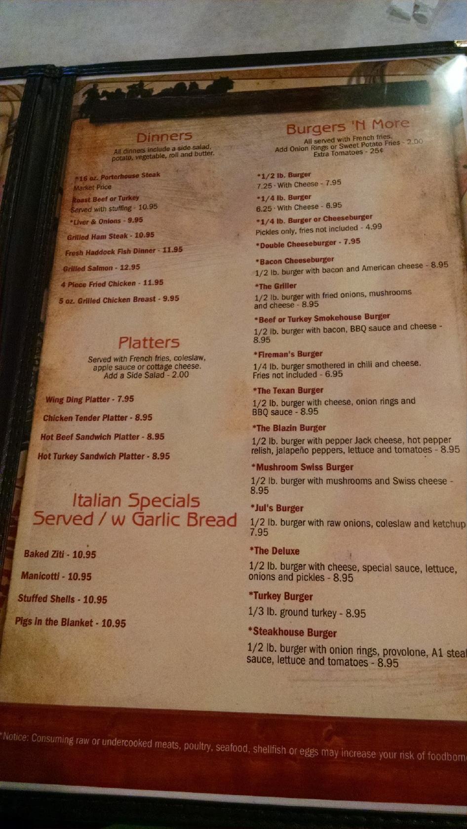 Menu at Firehouse Pizza restaurant, Bald Eagle, S Eagle Valley Rd