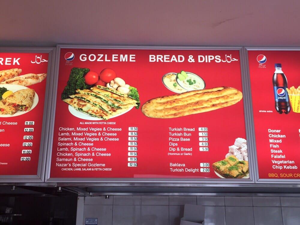 Menu at Nazar Herdsman Kebab House fast food, Churchlands