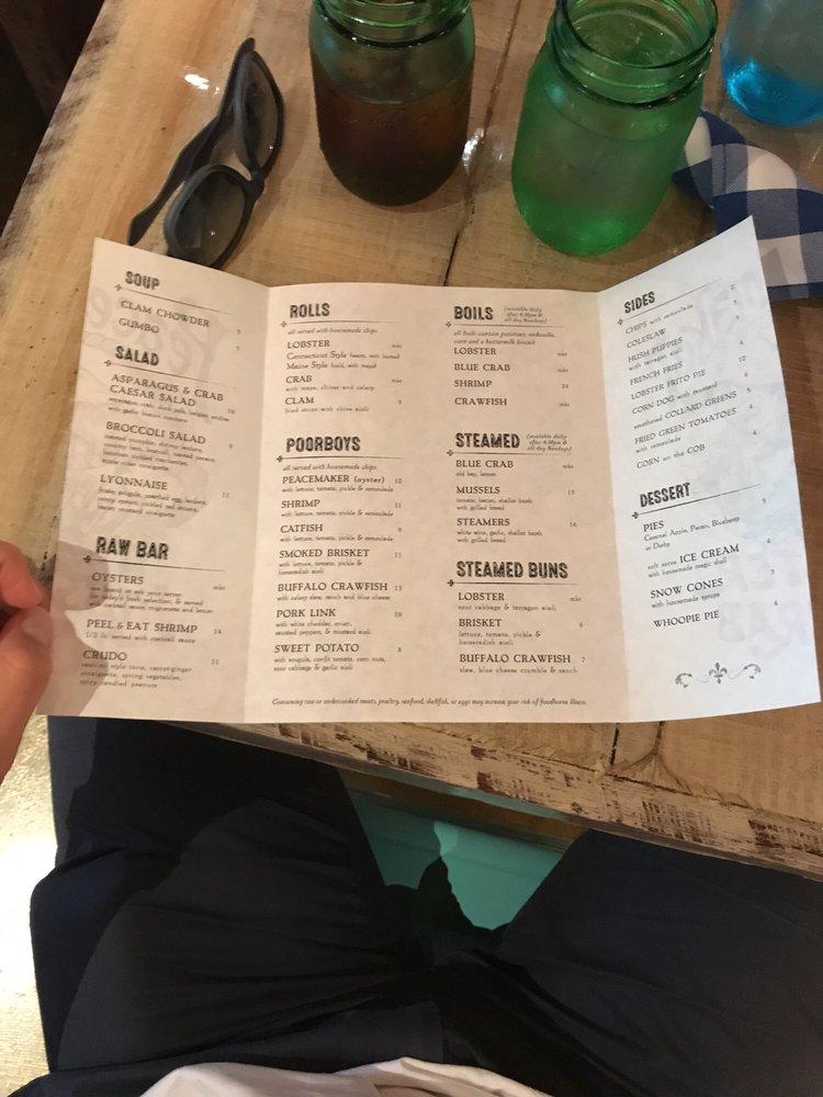 Menu at Peacemaker Lobster & Crab restaurant, St. Louis