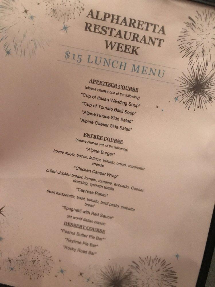 Menu at Alpine Bakery & Pizzeria / Crabapple, Alpharetta