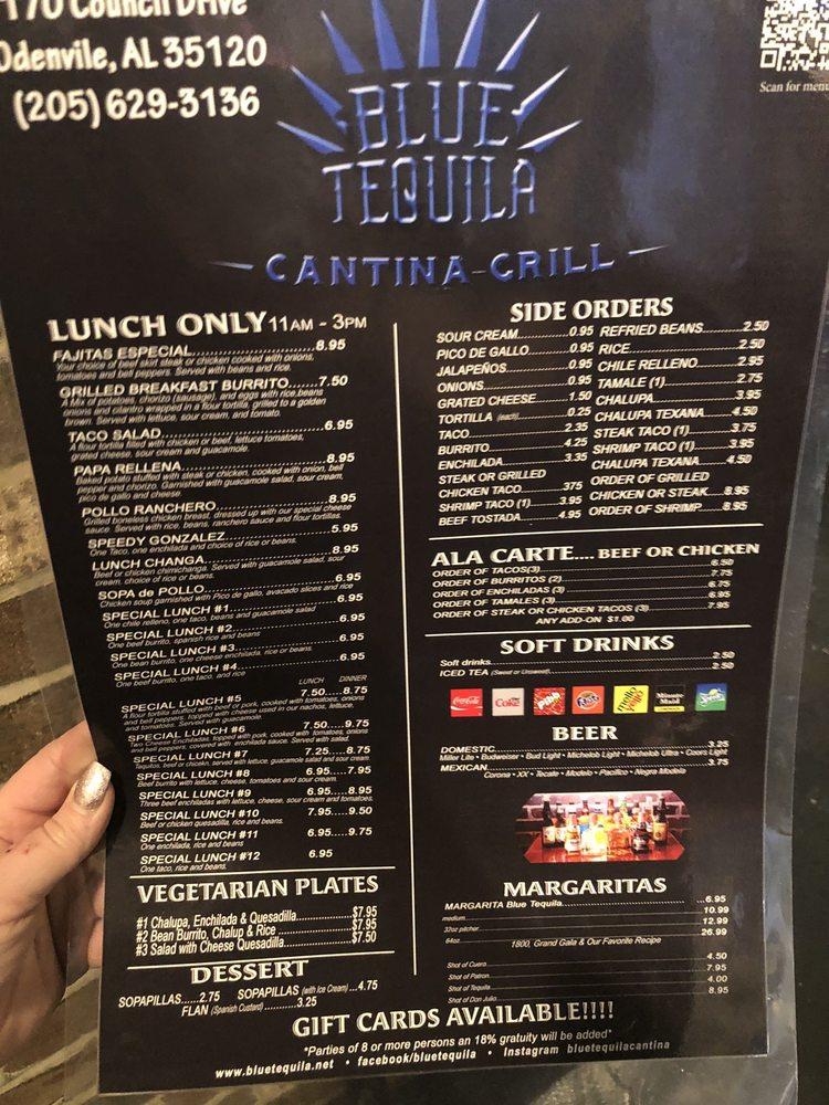 Menu at Blue Tequila Cantina & Grill desserts, Odenville