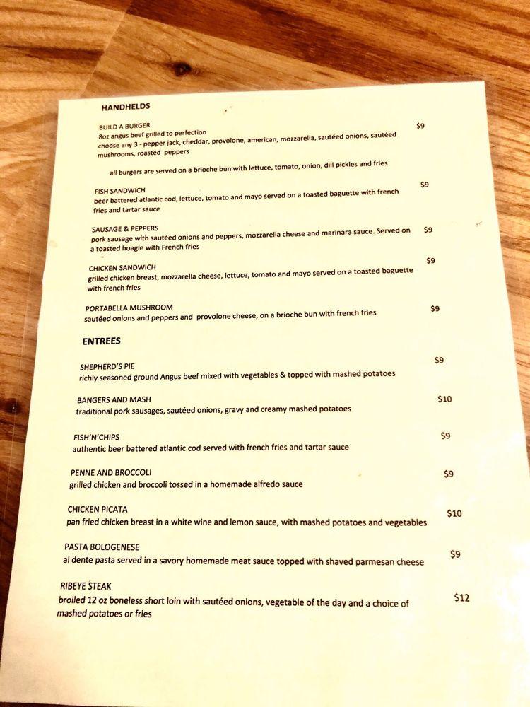 Menu at Sally O’Brien’s pub & bar, Merritt Island