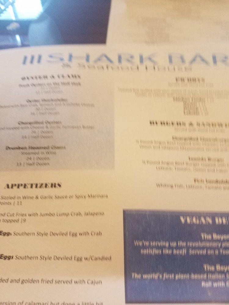 Menu at Shark Bar And Seafood House, Waldorf
