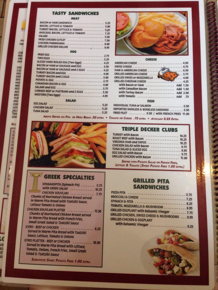 Menu at Spiro S Diner restaurant, New York City
