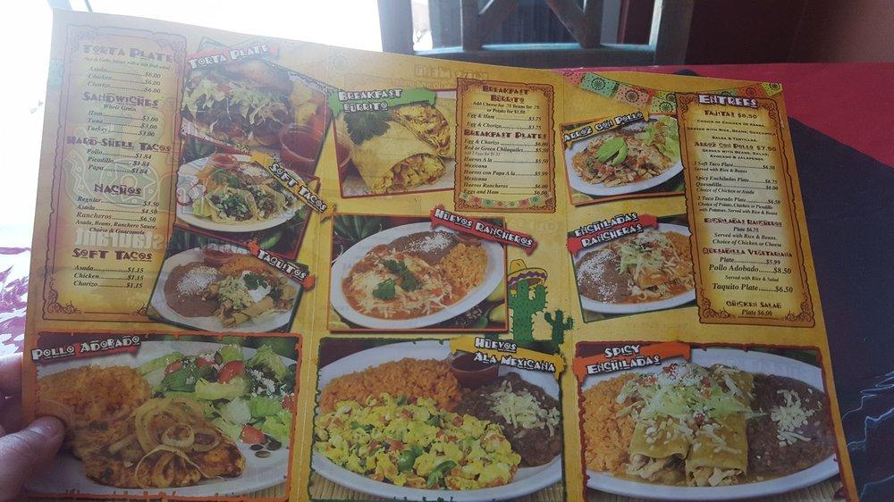 Menu at Don Toño's restaurant, Los Angeles, N Eastern Ave
