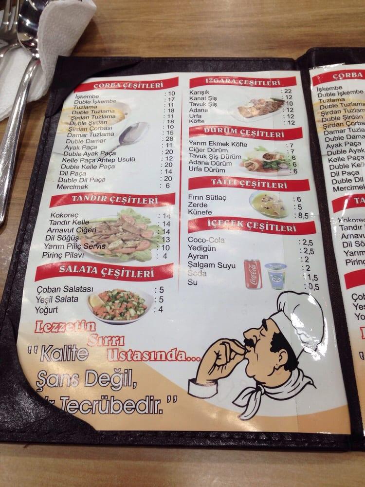 Menu at Konak 2 İşkembe & Kellepaça, Istanbul