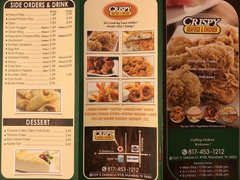 Menu at Crispy Seafood & Chicken restaurant, Mansfield