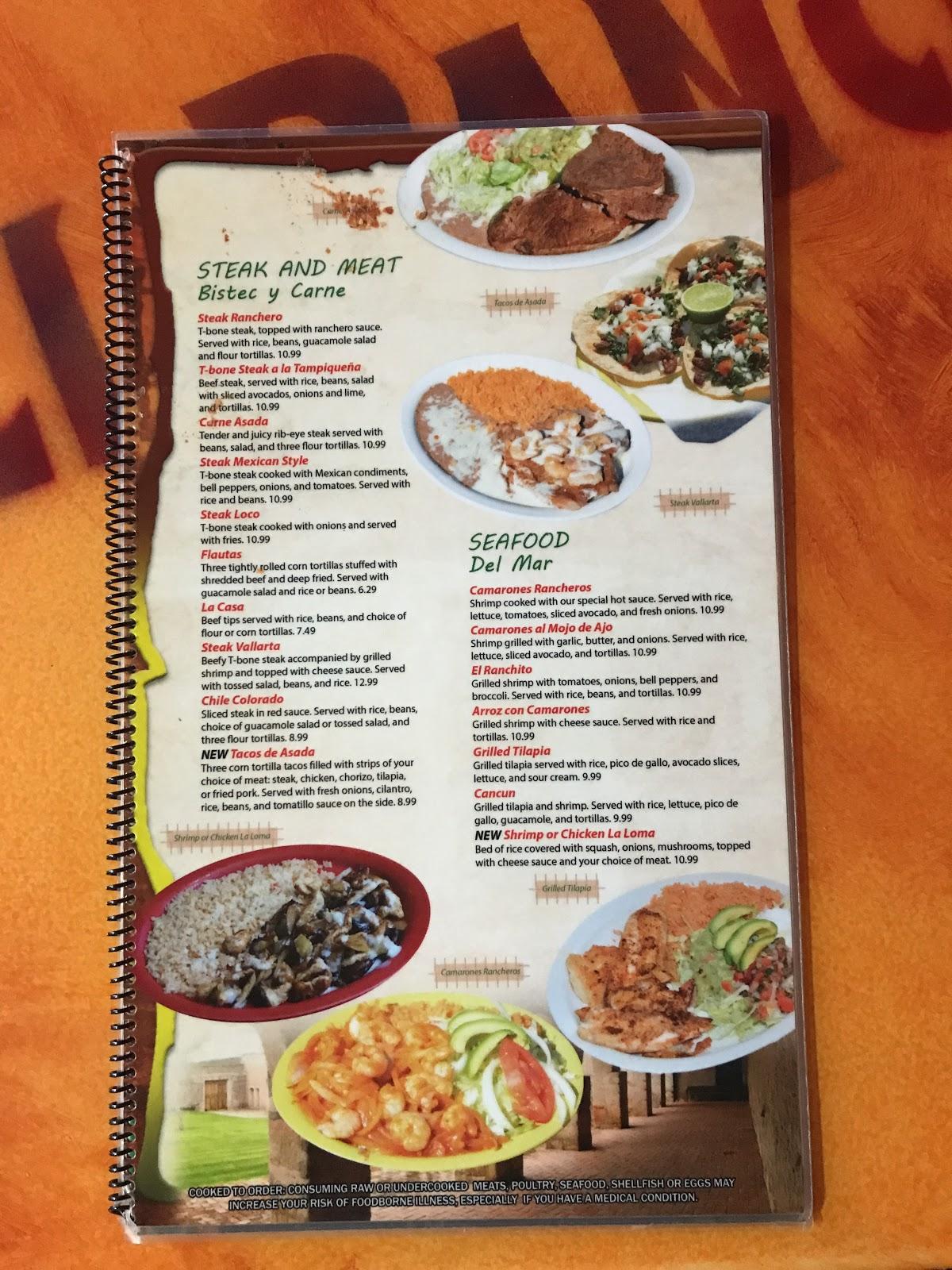 Menu at El Ranchito Family Mexican Restaurant, Kingsport, W Stone Dr
