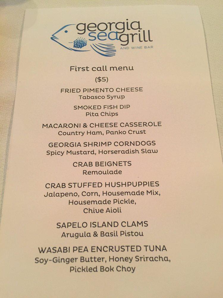 Menu at GEORGIA SEA GRILL pub & bar, Saint Simons Island, 407 Mallery St
