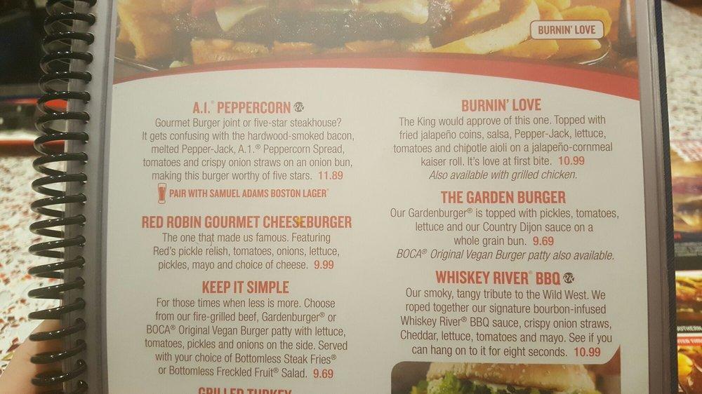 Menu at Red Robin Gourmet Burgers and Brews restaurant, Orlando, S ...