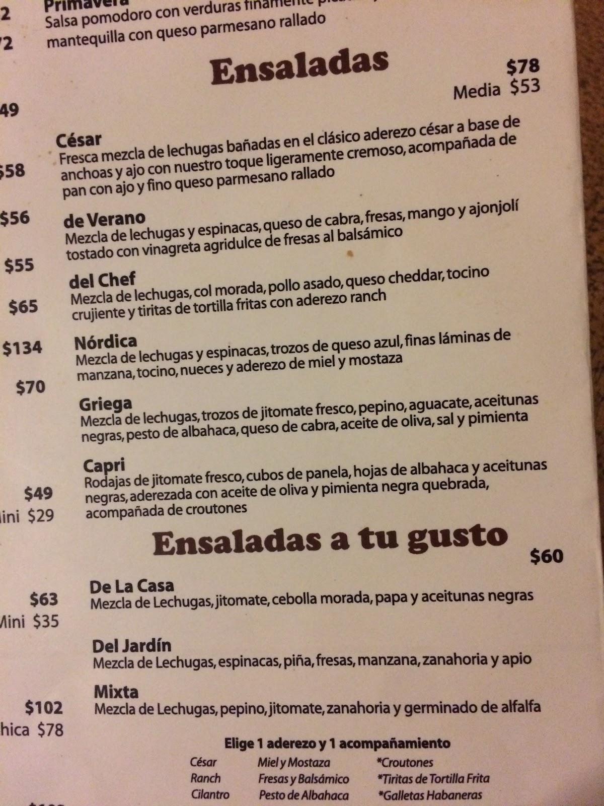 Carta de Café El Colibrí, Zapopan, Av. de Las Fuentes 68