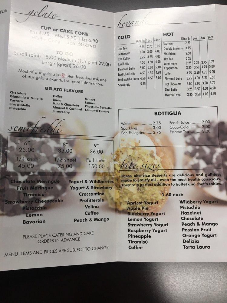 Menu at Carrara's Pastries & Cafe, Agoura Hills, Roadside Dr #107