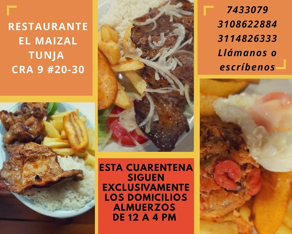 Carta del restaurante El Maizal, Tunja
